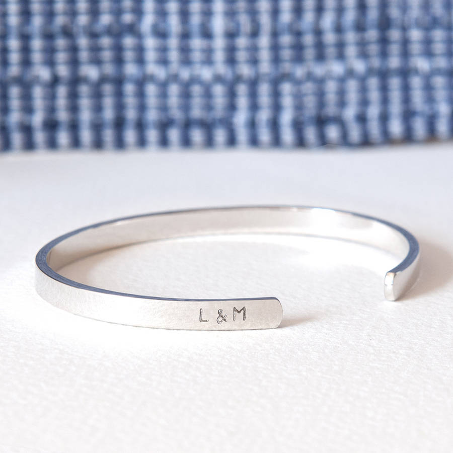 personalised open bangle by merci maman | notonthehighstreet.com