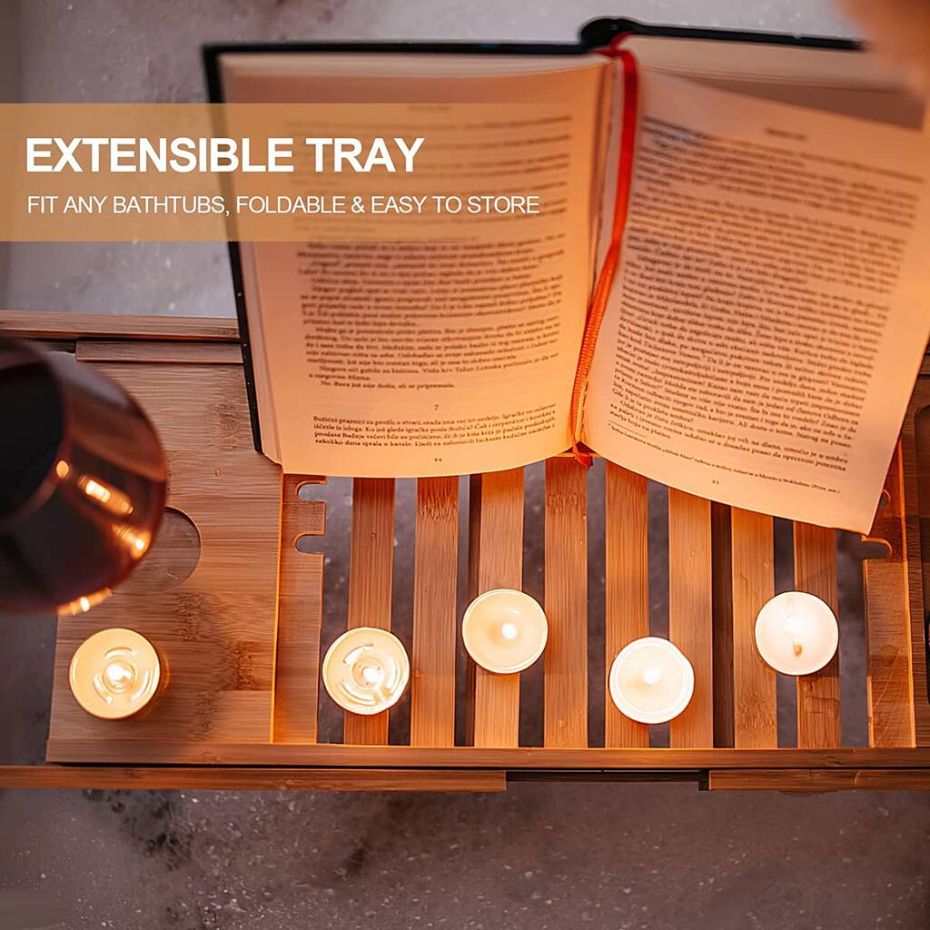 Adjustable Expandable Bath Tray Caddy Storage Holder By Momentum