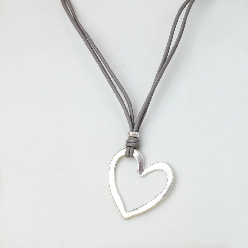 Simple Heart Pendant Cord Necklace By GY Studios