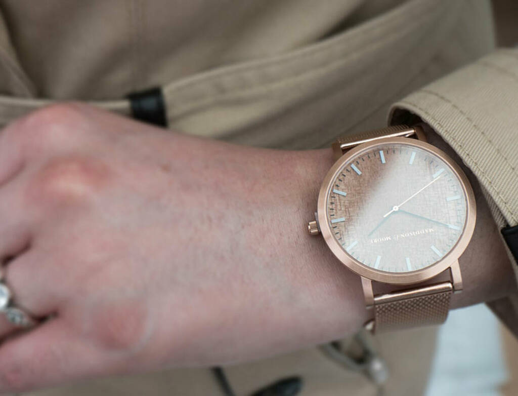 classic rose gold stainless steel unisex wood watch by deadwoodapparel ...