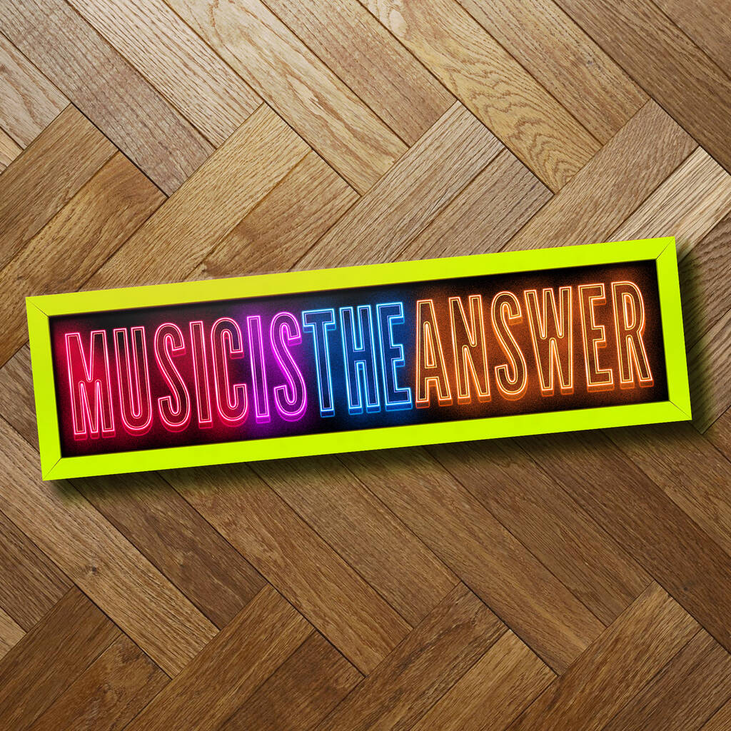 Music Is The Answer Neon Framed Print | Cool Art Print By Modern Print ...