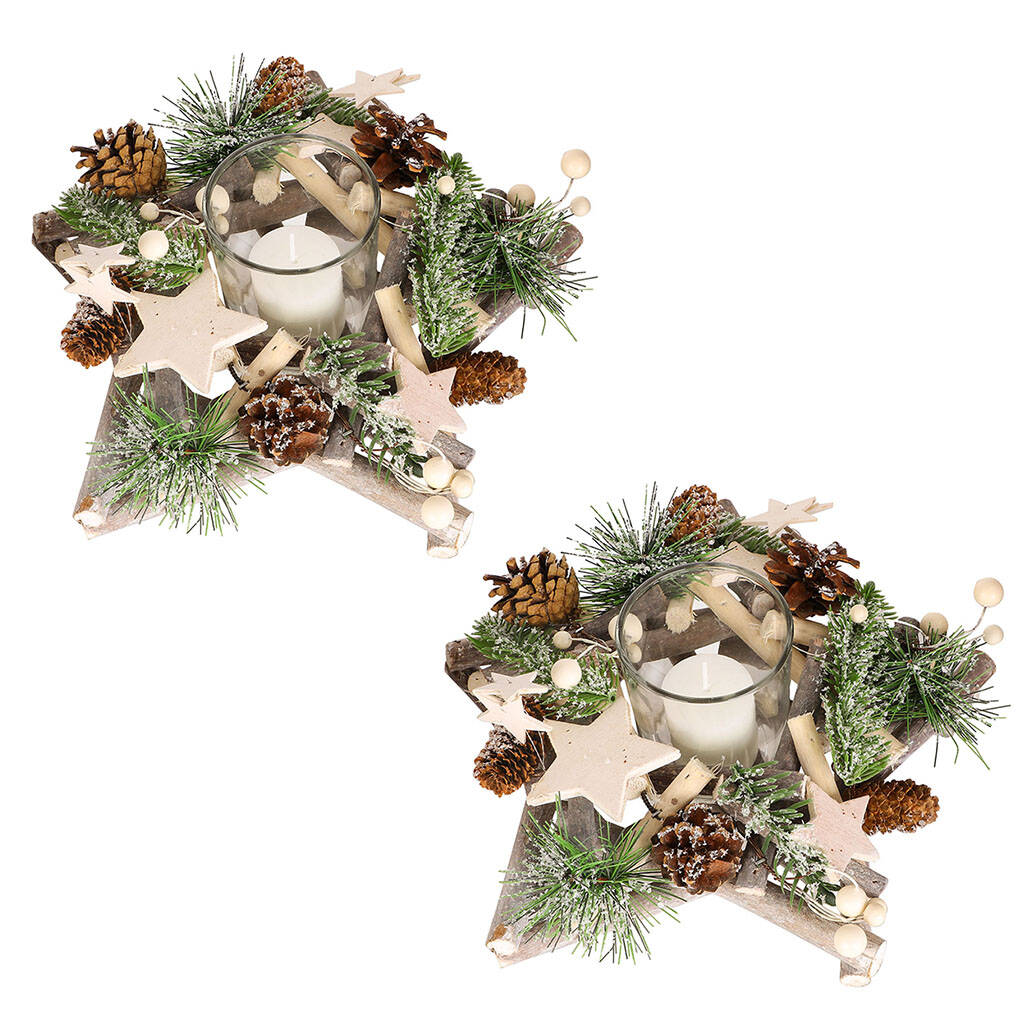 Set Of Two Christmas Star Candle Holders By Dibor | notonthehighstreet.com