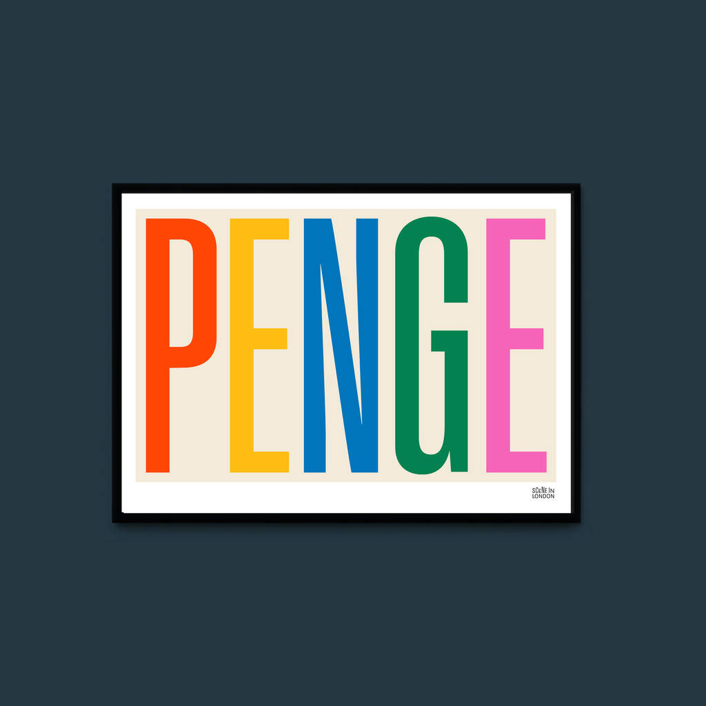 Penge Typographic Print By Scene in Prints | notonthehighstreet.com