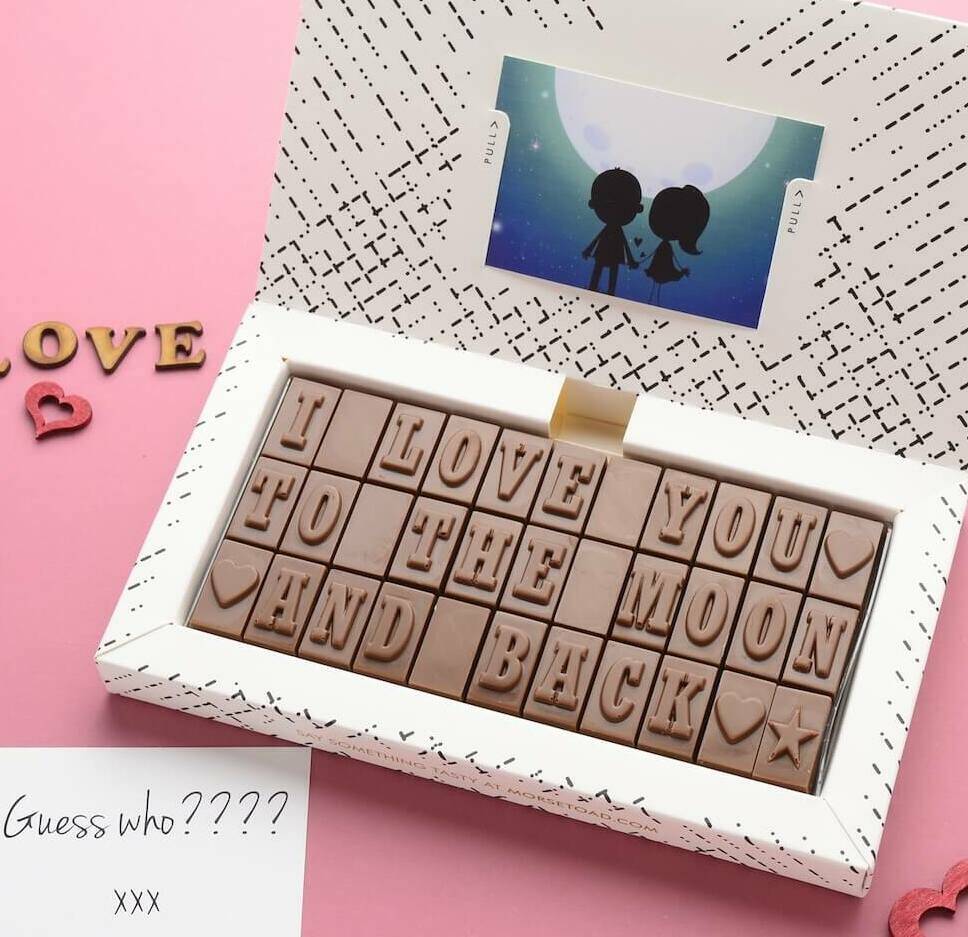 Valentines Chocolate Message By Morse Toad | notonthehighstreet.com