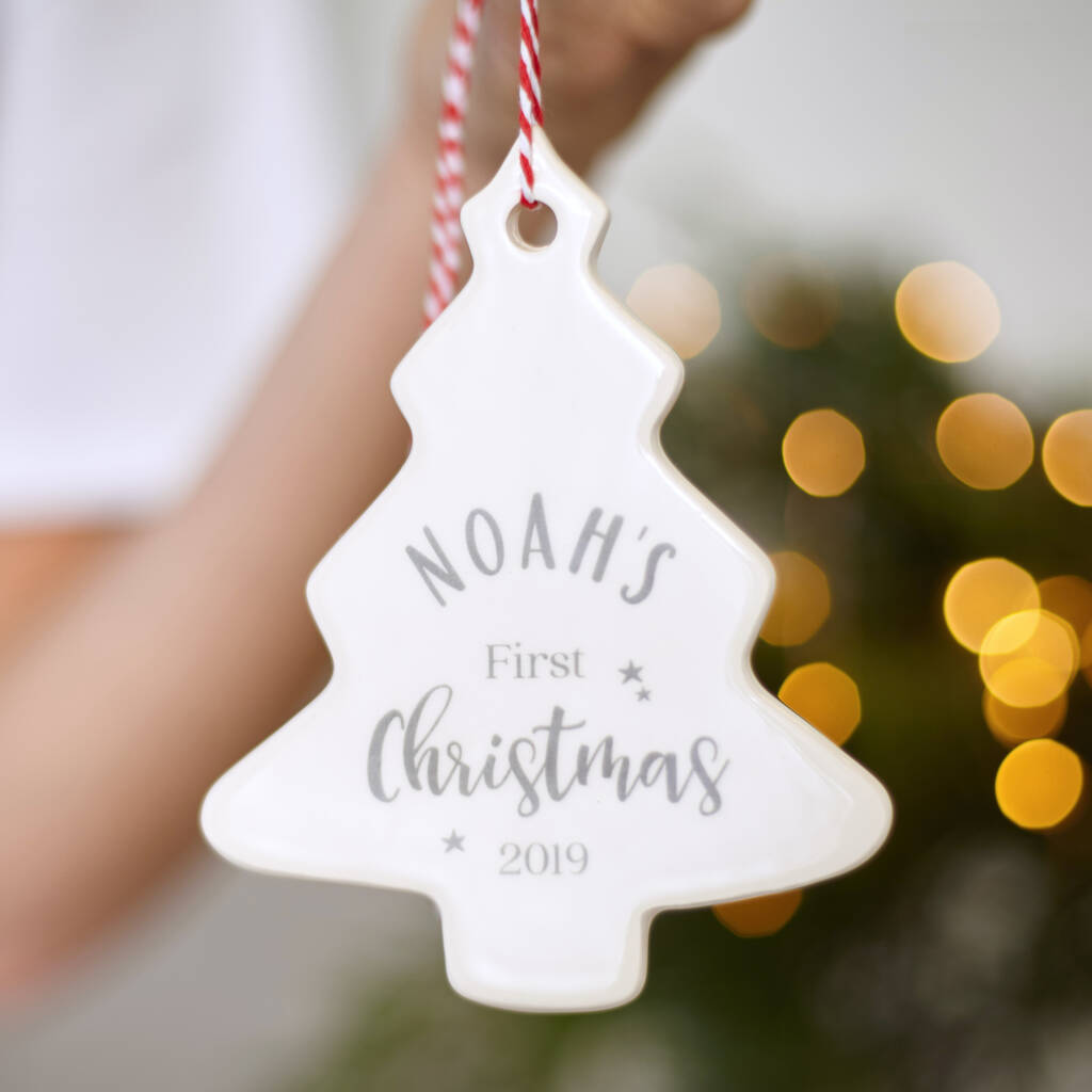 personalised baby’s first christmas tree decoration by kate charlton ...