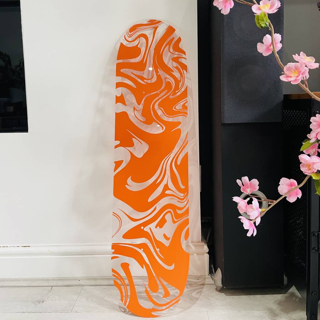 Marble Pattern Swirl Clear Acrylic Skateboard Deck By Yil Printworks ...