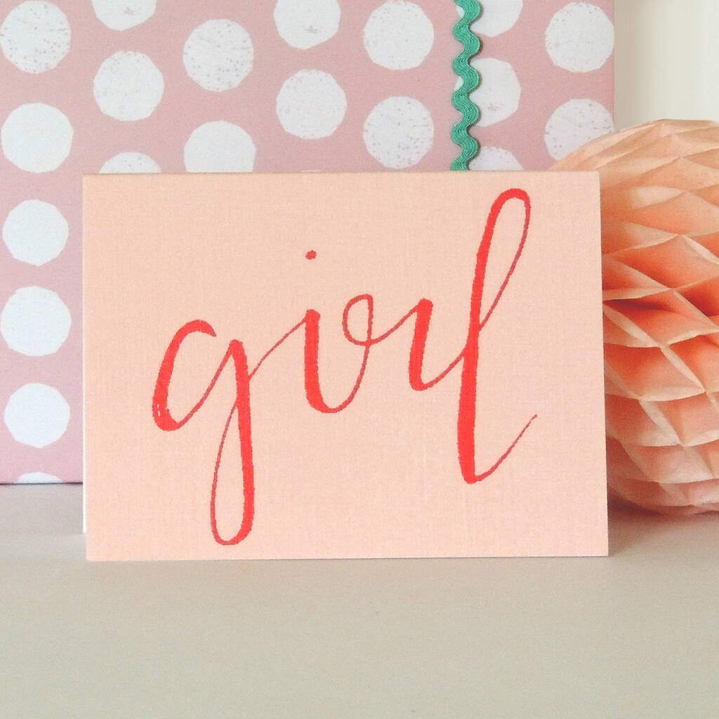 Baby Girl Script Mini Card By Kali Stileman Publishing ...