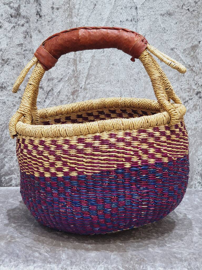 Round Bolga Market Basket By Ivy Nat | notonthehighstreet.com