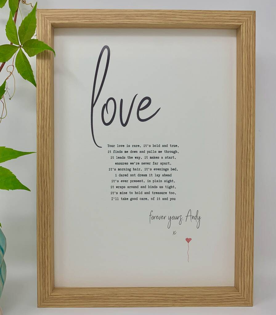 Personalised Love Poem By Shmuncki | notonthehighstreet.com