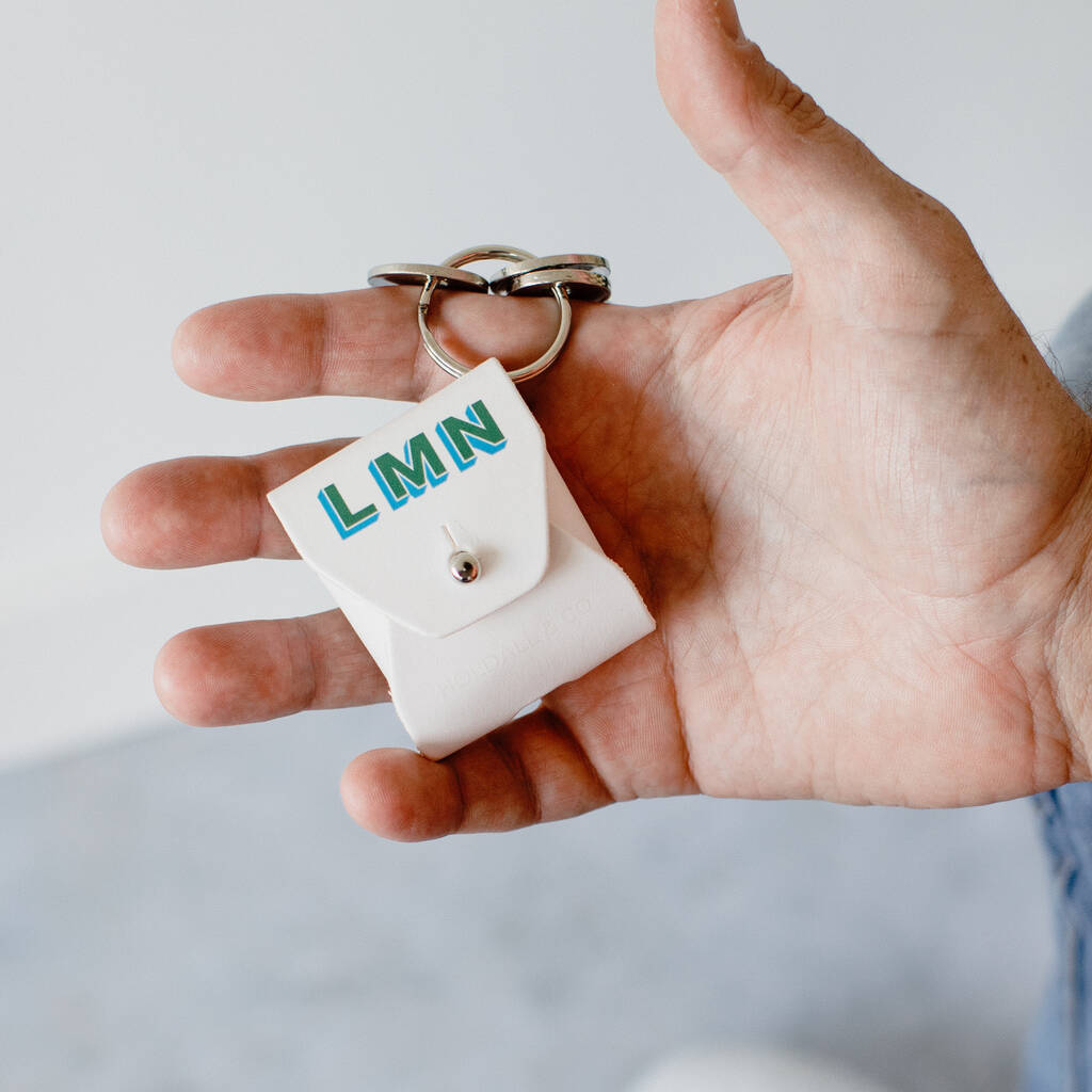 Personalised Leather Air Pods Case With Keyring Loop By Holdall & Co ...