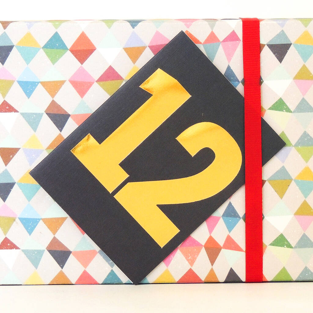 Mini Gold Foiled Number Twelve Card By Kali Stileman Publishing