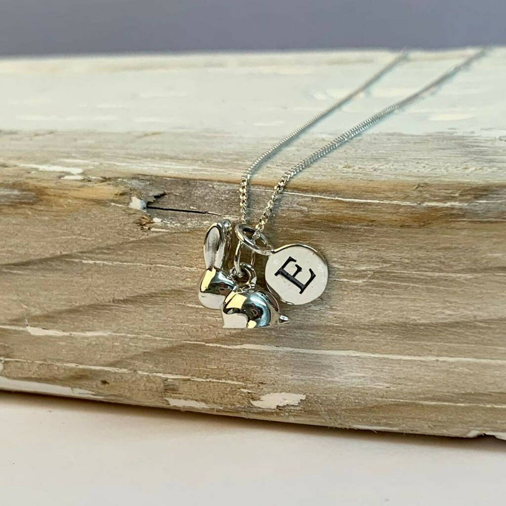 personalised sterling silver bunny rabbit necklace by nest ...