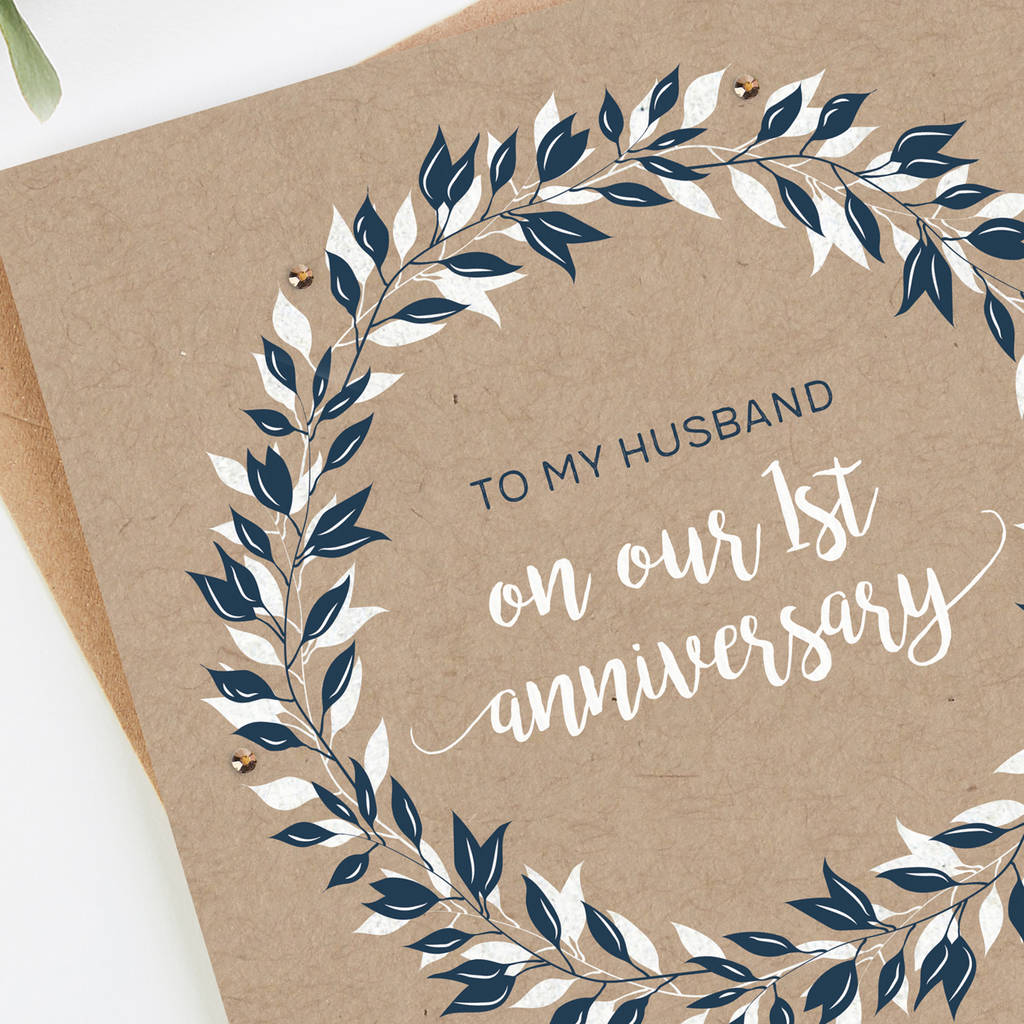 Husband 1st Wedding Anniversary Card By LOOM Weddings 