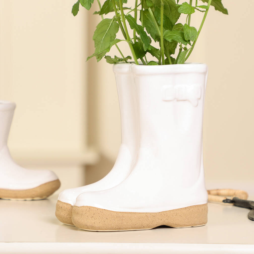 langthwaite ceramic welly boots planter collection by dibor ...