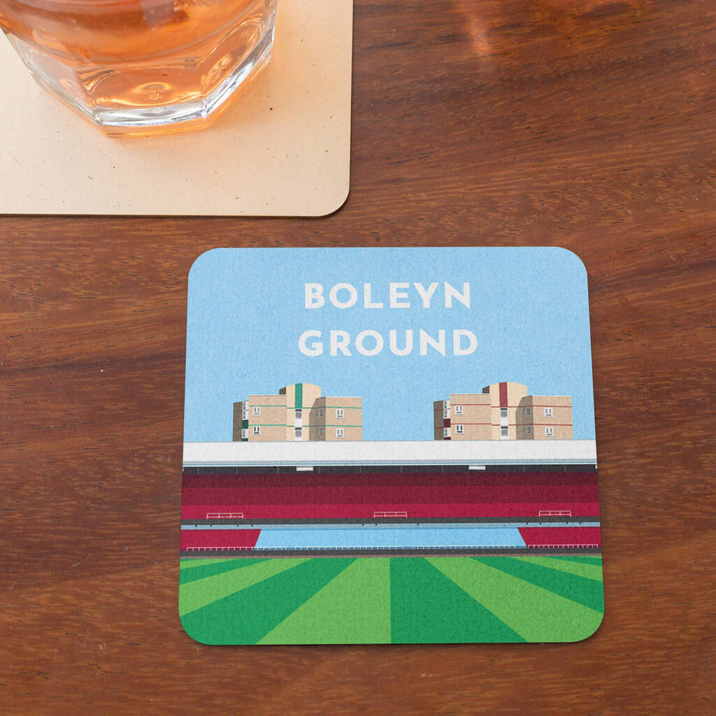 Personalised Football Stadium Illustration Coaster By Turf Football Art ...