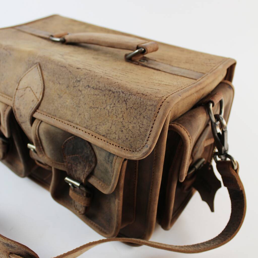 'kenlock' Leather Twin Pocket Camera Bag Brushed Wax By Vintage Child ...