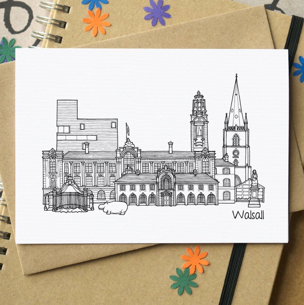 Walsall Skyline Art Print Unframed By Becka Griffin Illustration ...