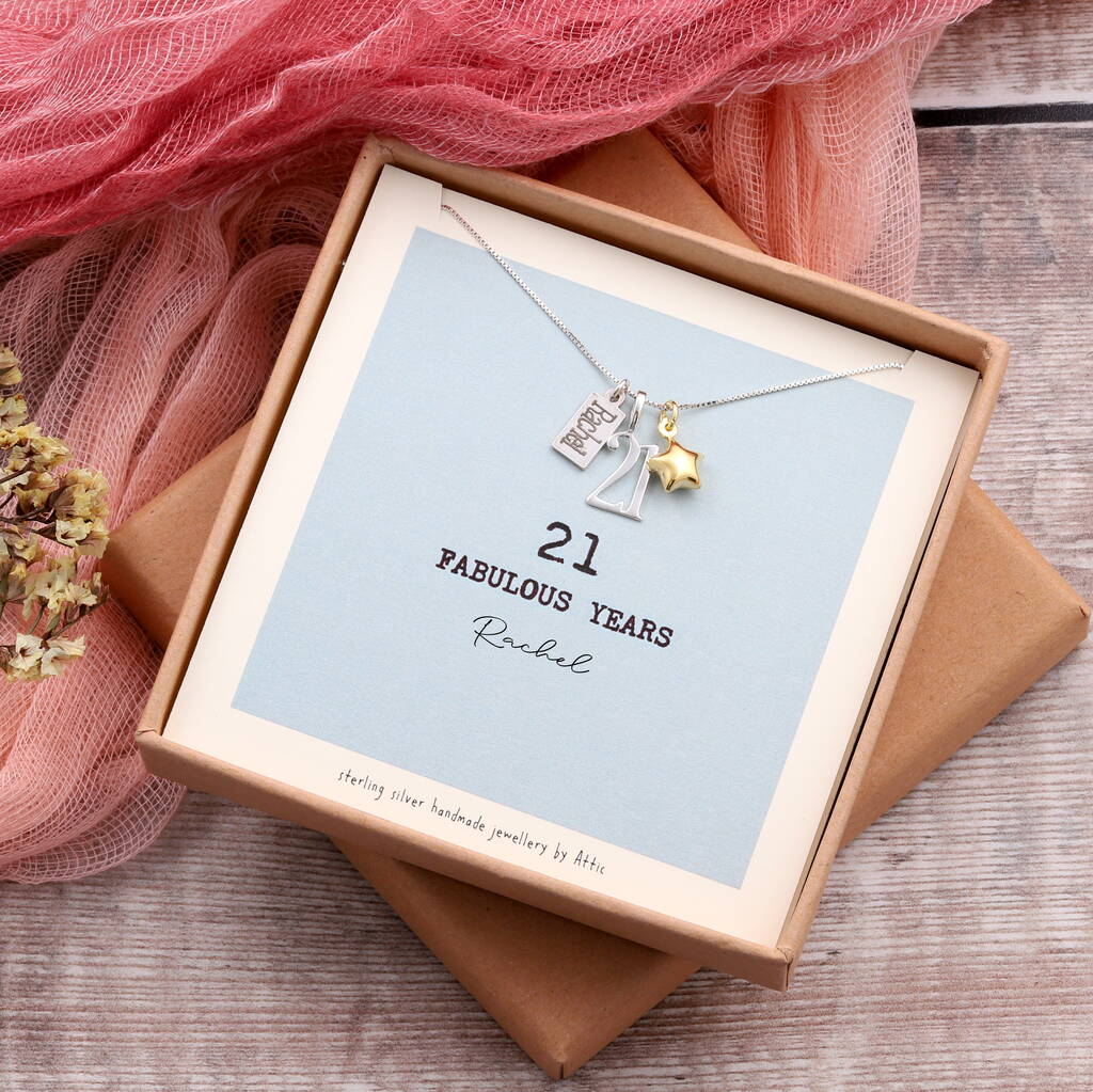 Sterling Silver 21st Birthday Necklace By attic | notonthehighstreet.com