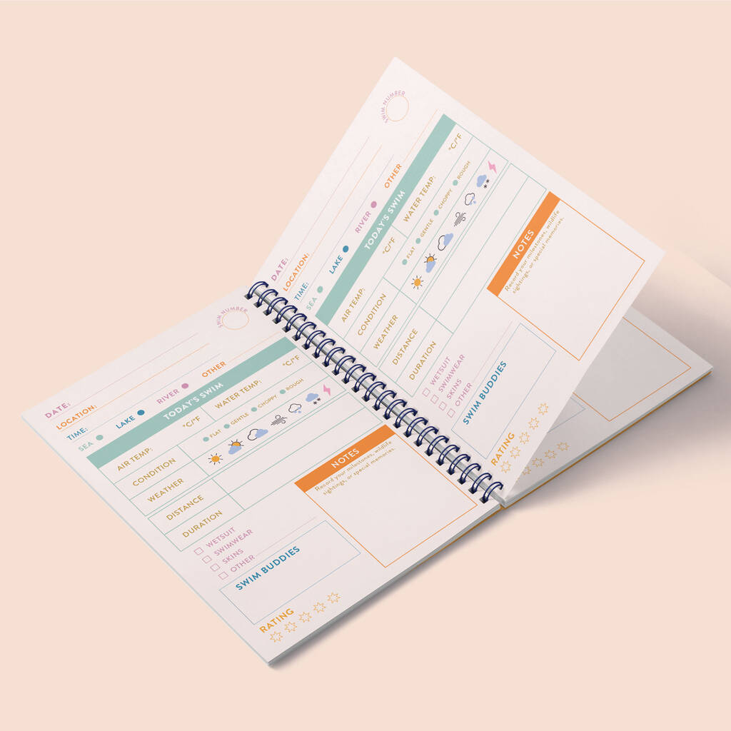 Swim Journal A5 | Tidal Waves By Once Upon a Tuesday