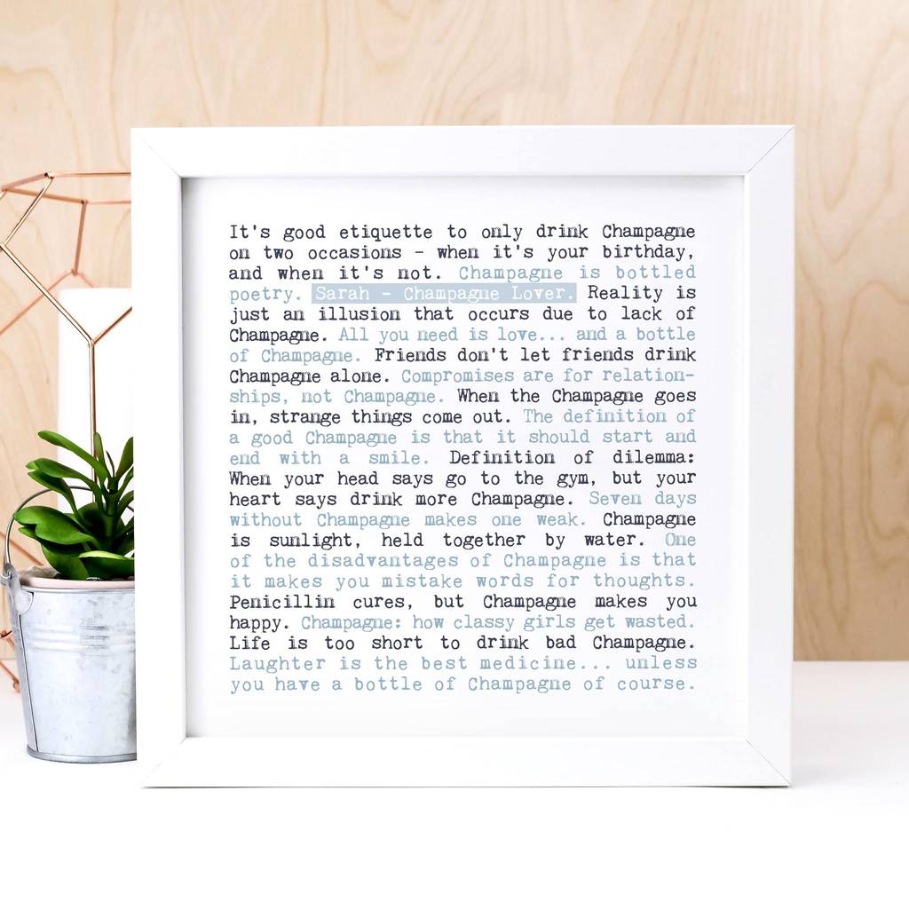 Champagne Print Congratulations Gift By Coulson Macleod ...