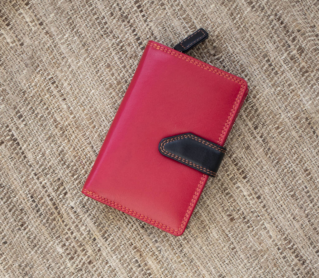Personalised Red Soft Leather Purse Wallet By Wombat ...