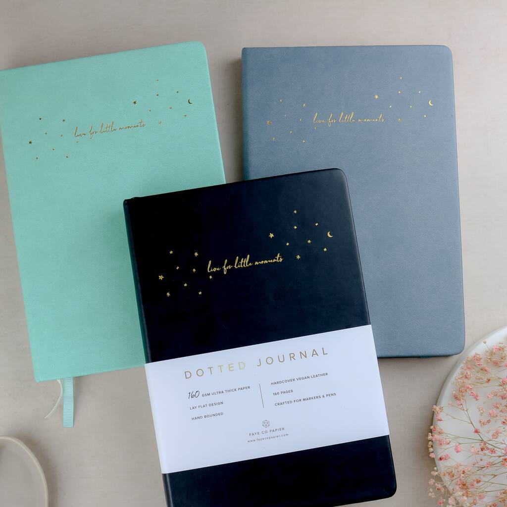 Moons Stars Celestial Personalised Bullet Journal By Faye Co Papier