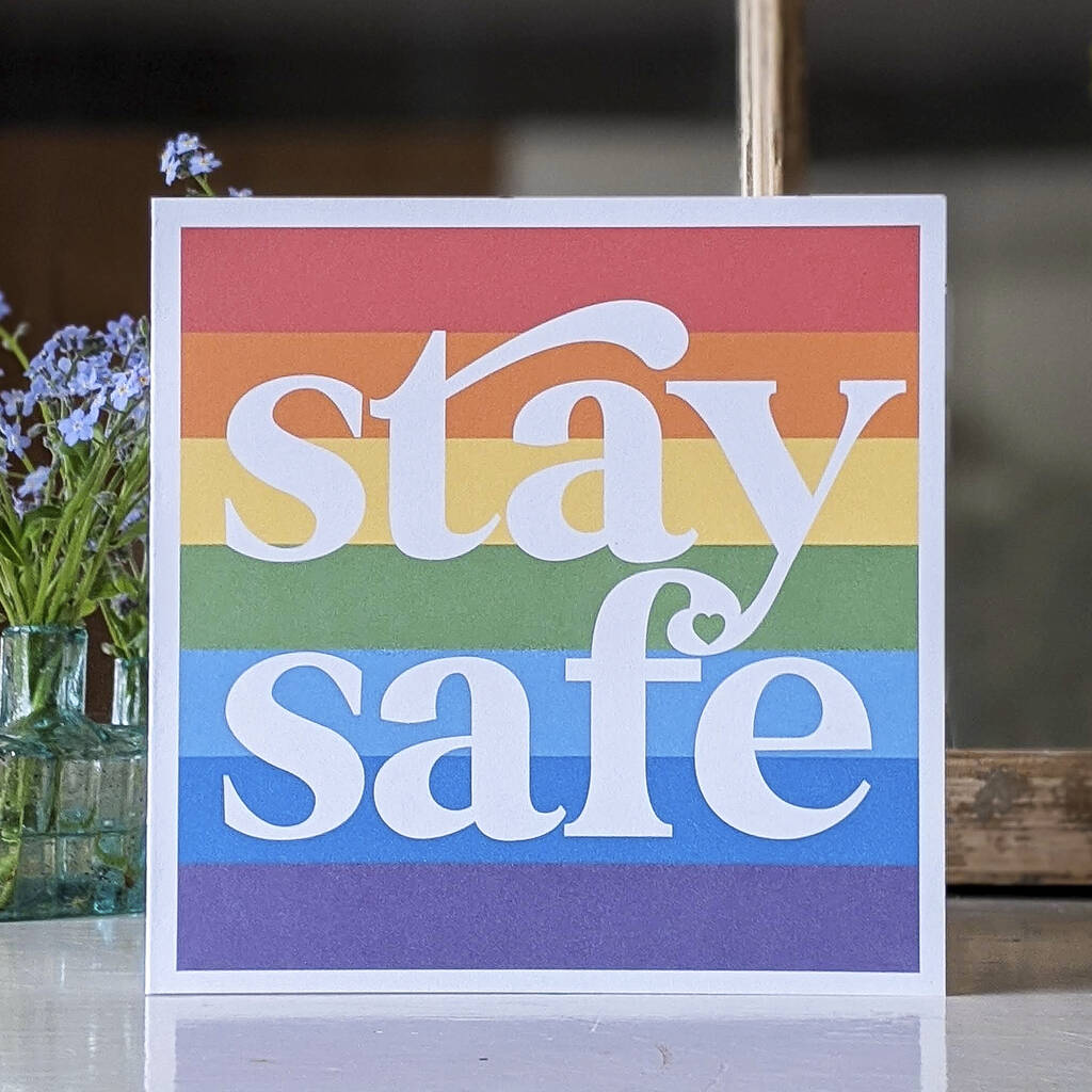 Rainbow Stay Safe Card By Hands & Hearts | notonthehighstreet.com