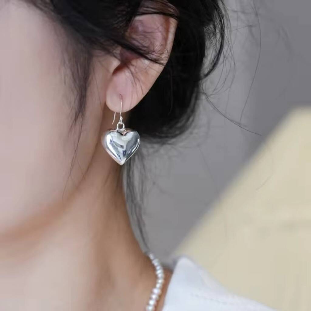 Kate Silver Love Heart Bubble Drop Gift Earrings By Sade Noveau