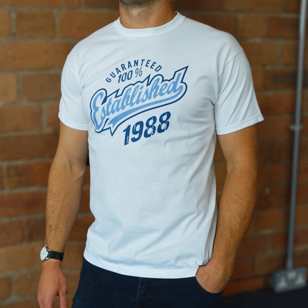'established 1989' 30th birthday gift t shirt by good time gifts ...