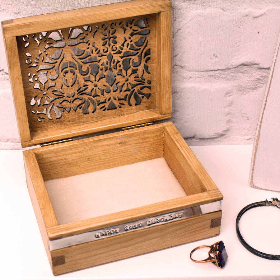 personalised wooden filigree trinket box by warner's end ...
