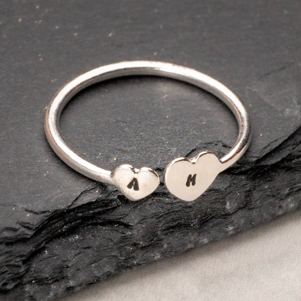 Personalised Heart Open Ring By Posh Totty Designs | notonthehighstreet.com