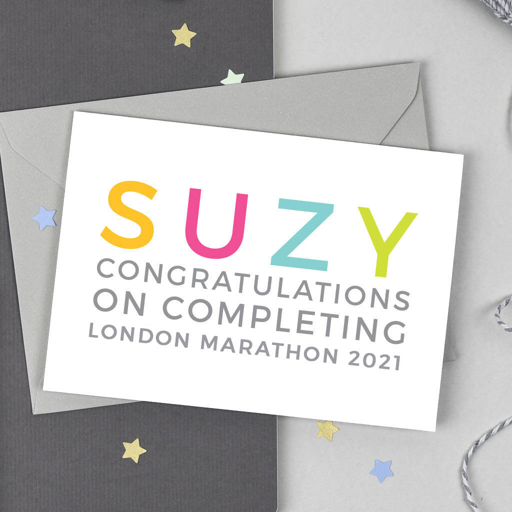 Personalised Marathon Congratulations Card By Studio 9 Ltd ...