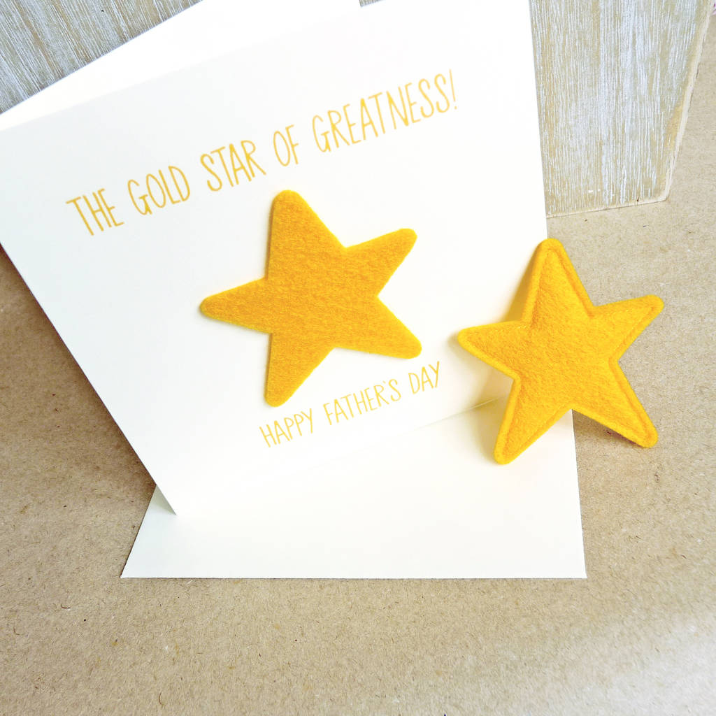 gold star award father's day card with star keepsake by be good, darcey ...