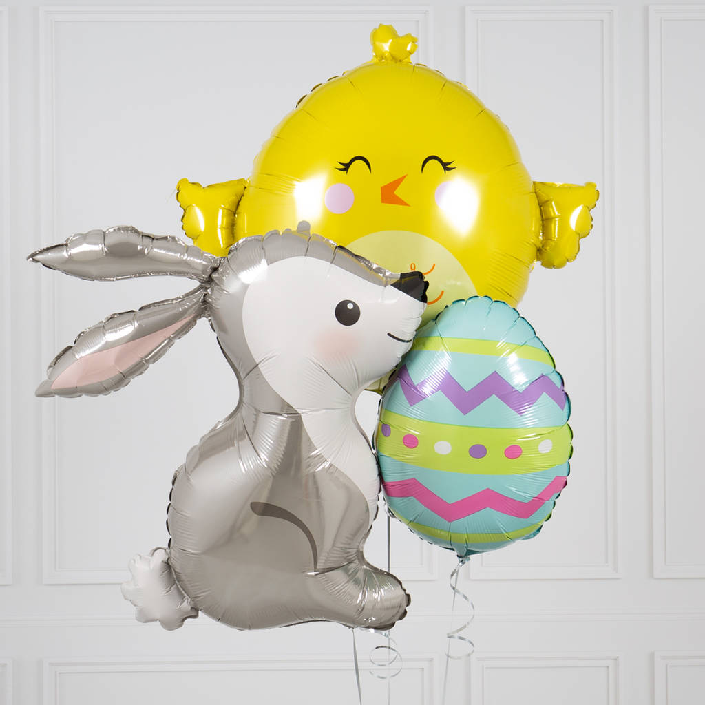 Inflated Easter Chick And Bunny Balloon Bunch By Bubblegum Balloons ...