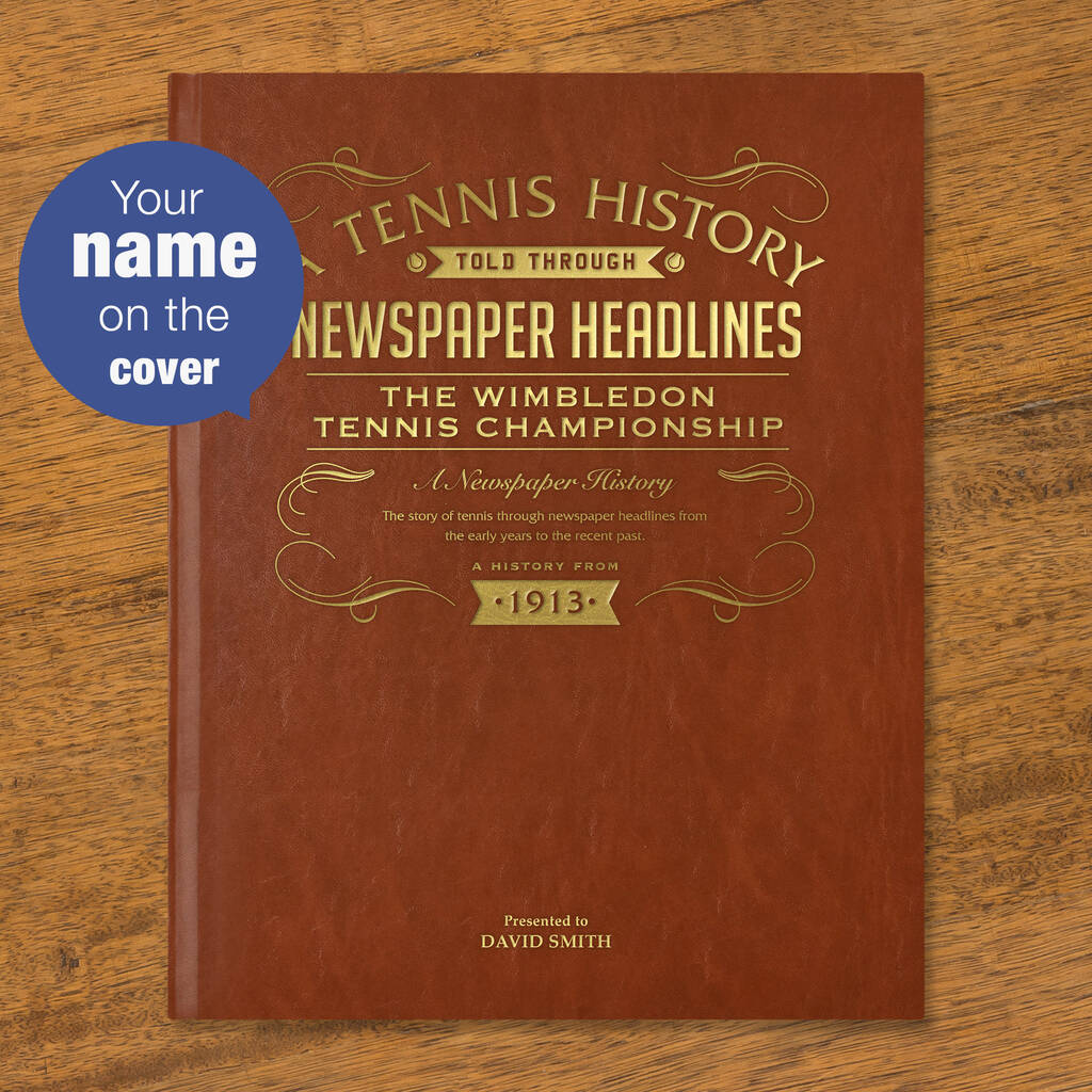Wimbledon Tennis Personalised Gift Newspaper Book By Historic ...