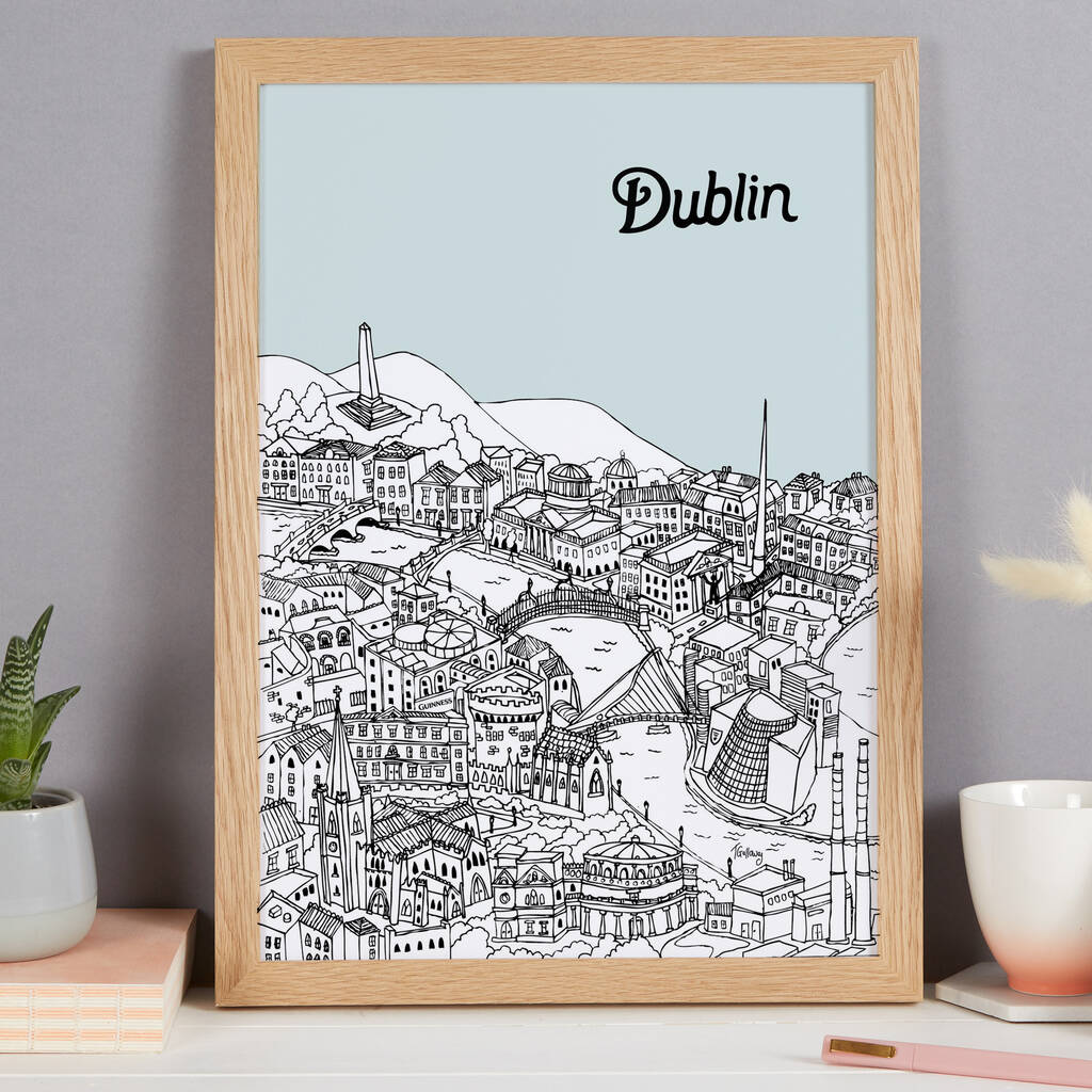 Personalised Dublin Print By Tessa Galloway Illustration ...