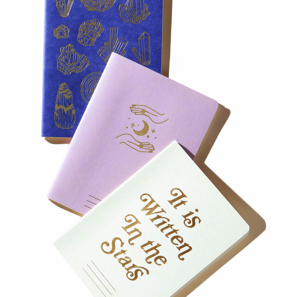 Moon And Stars Set Of Three Notebooks By Posh Totty Designs Interiors