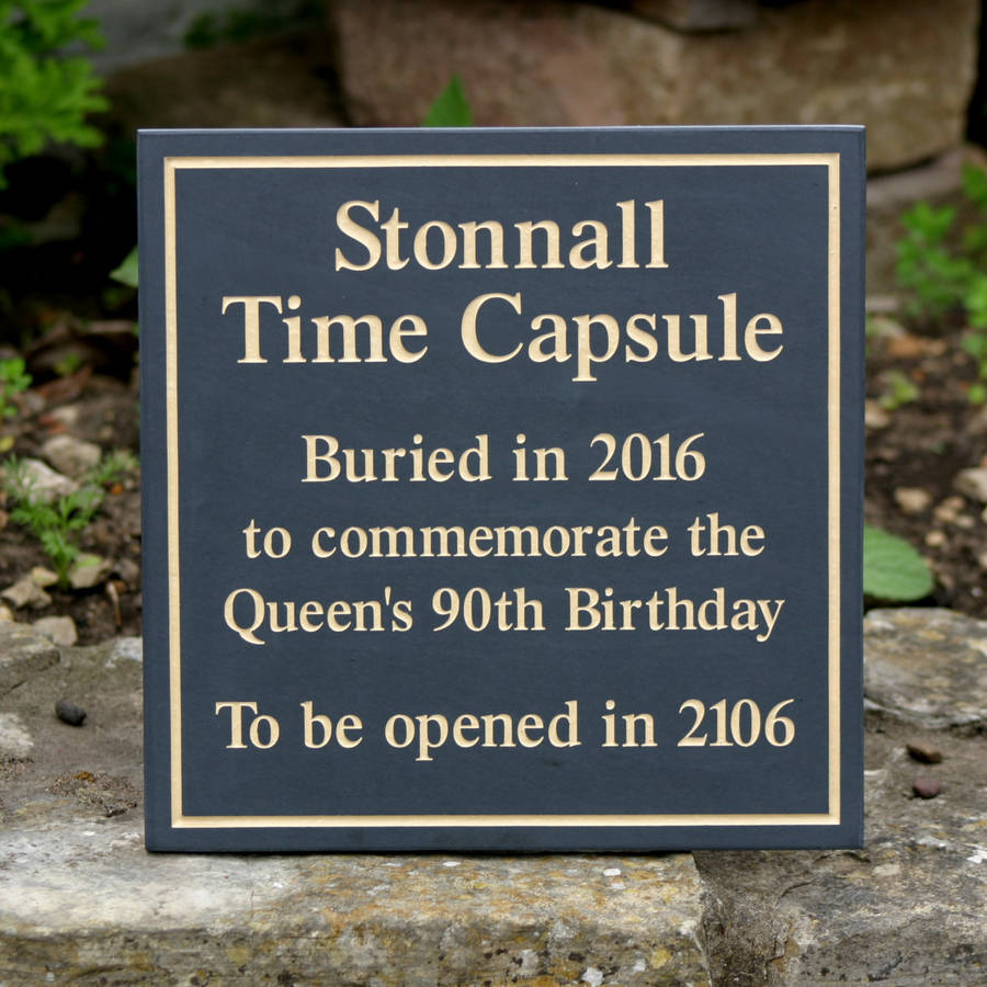personalised time capsule plaque by england signs | notonthehighstreet.com