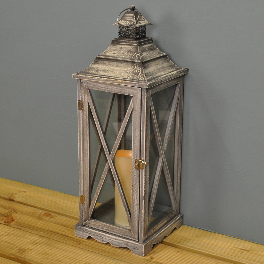 new england battery operated candle lantern by garden selections ...