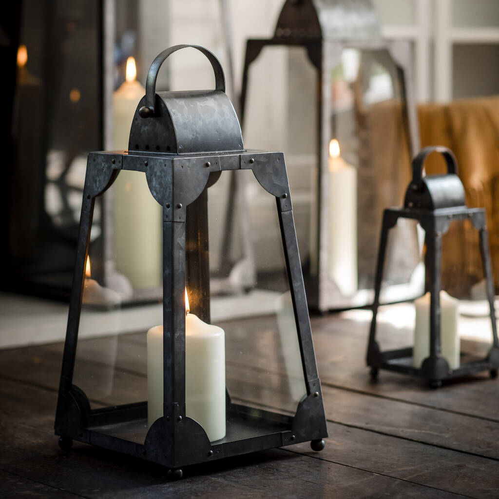 Galvanised Steel Metal Lantern By Marquis & Dawe | notonthehighstreet.com