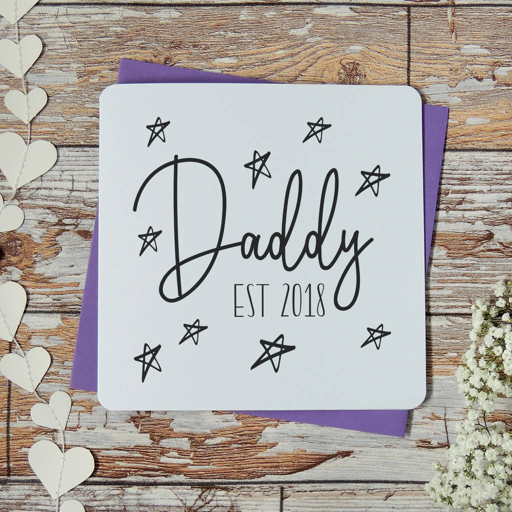 Personalised Daddy Established Star Card By Parsy Card Co ...