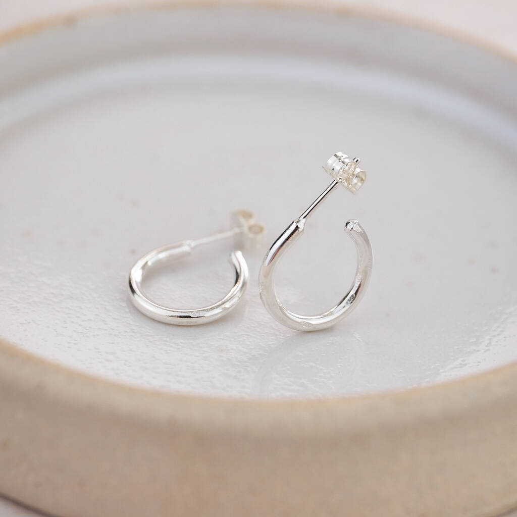 Sterling Silver Hoop Earrings Mini By Lucy Kemp Silver Jewellery