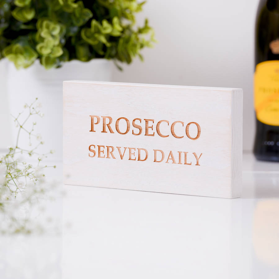 prosecco personalised white wooden sign by edgeinspired ...