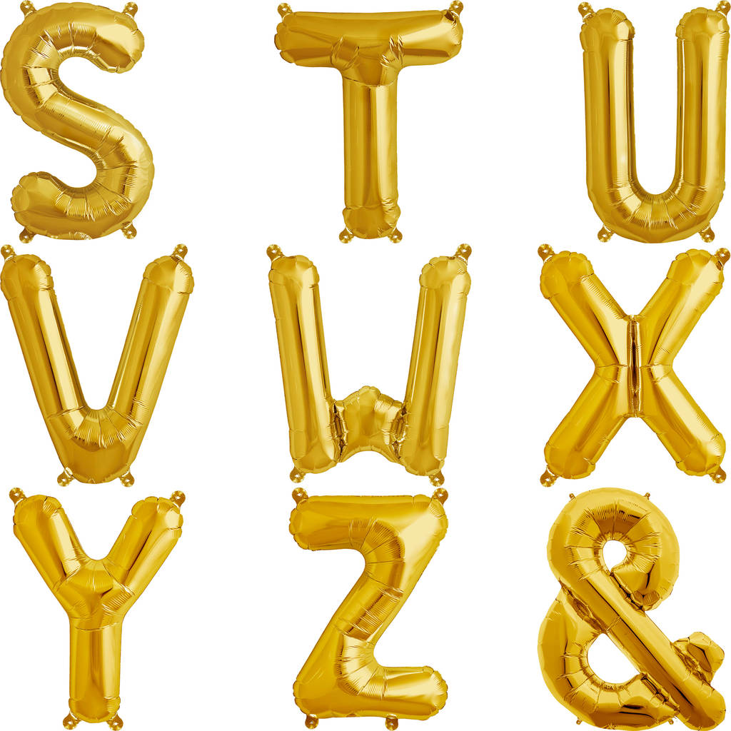 inflated gold 34 inch balloon letters by bubblegum balloons ...