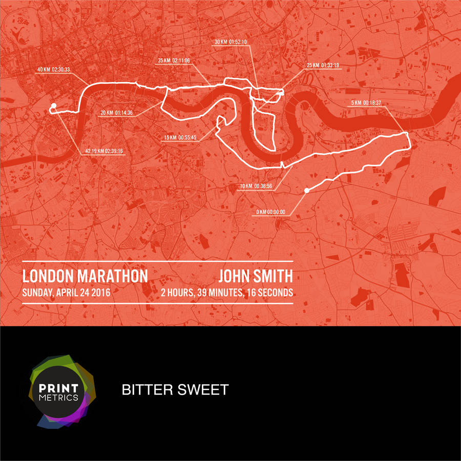 personalised london marathon poster by printmetrics ...