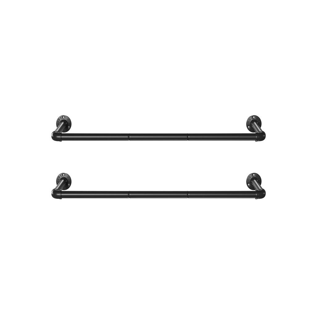 Set Of Two Black Wall Mounted Hanging Clothes Rails Bar By Momentum ...