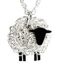 Silver Sheep Pendant And Chain Facing Right By Fresh Fleeces ...