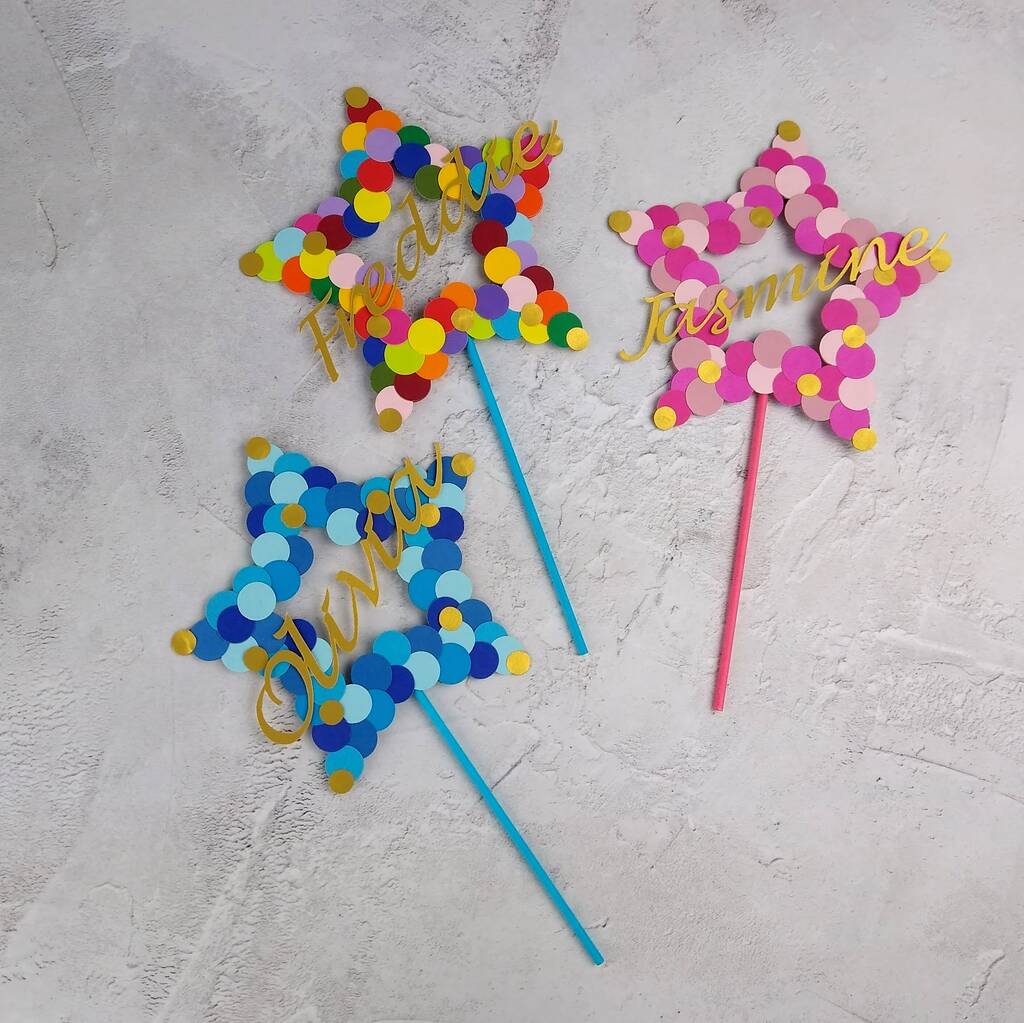 Personalised Name Birthday Cake Topper By Rosie's Paper Circus