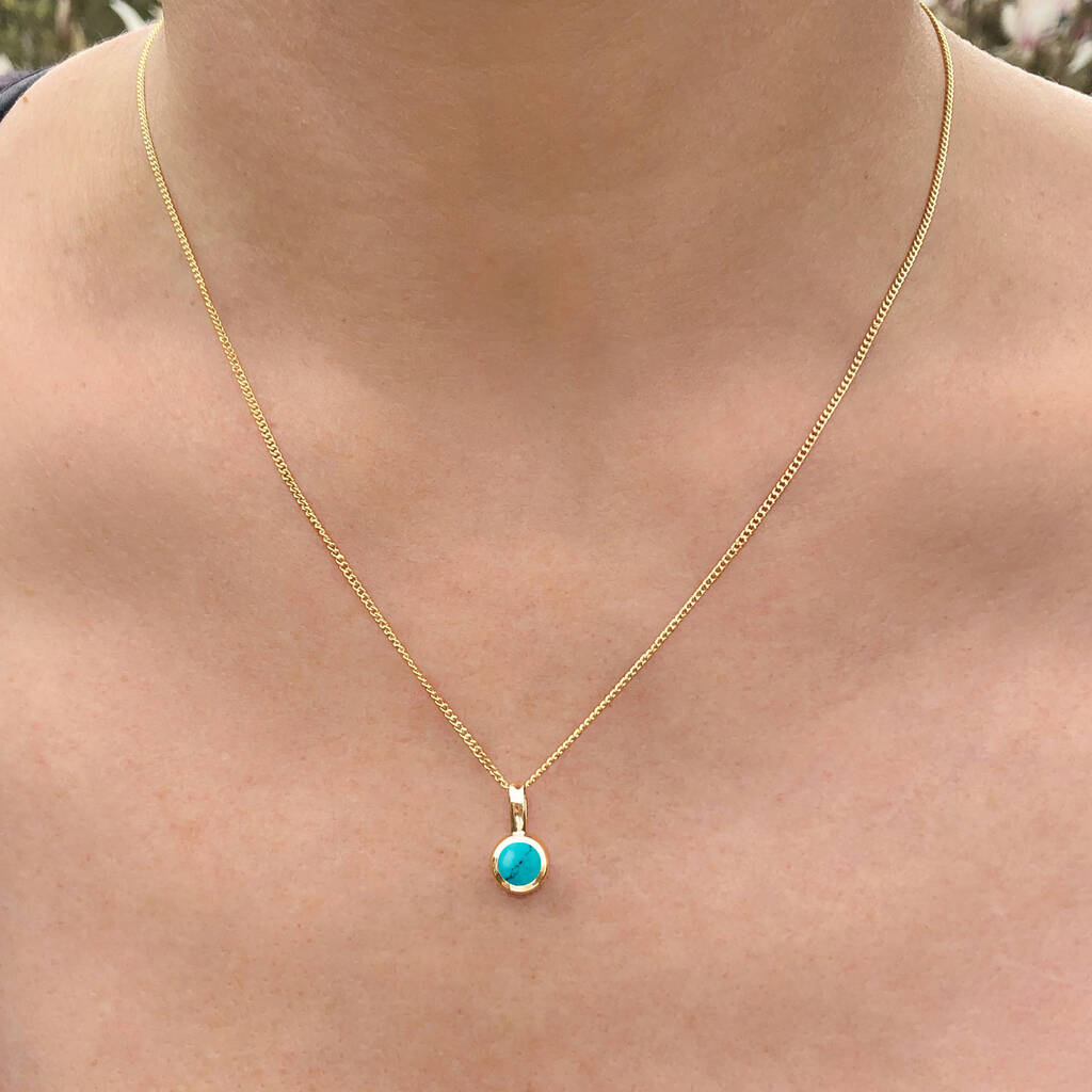 December Birthstone Turquoise Gold Plated Necklace By Charlotte's Web ...