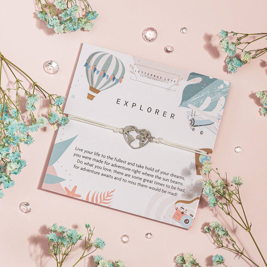 Travel Explorer Bracelet Gift By Letterbox Love | notonthehighstreet.com
